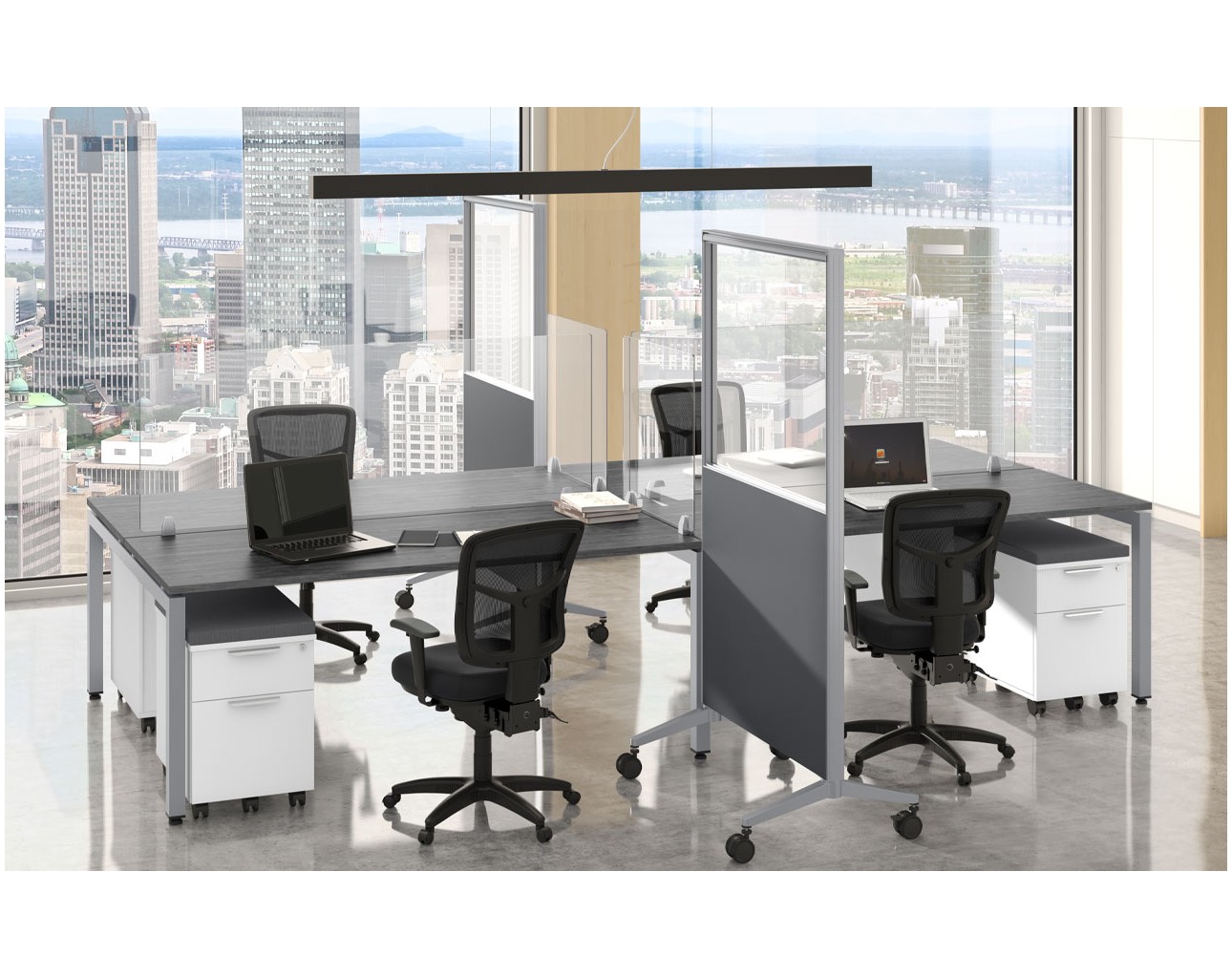 Elements Plus Quad Workstation - Package 19-MO - Mi'kmaq Office Furniture